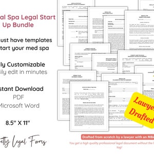 Medical Spa Forms Startup Bundle Med Spa Template Medical Spa Hiring ...