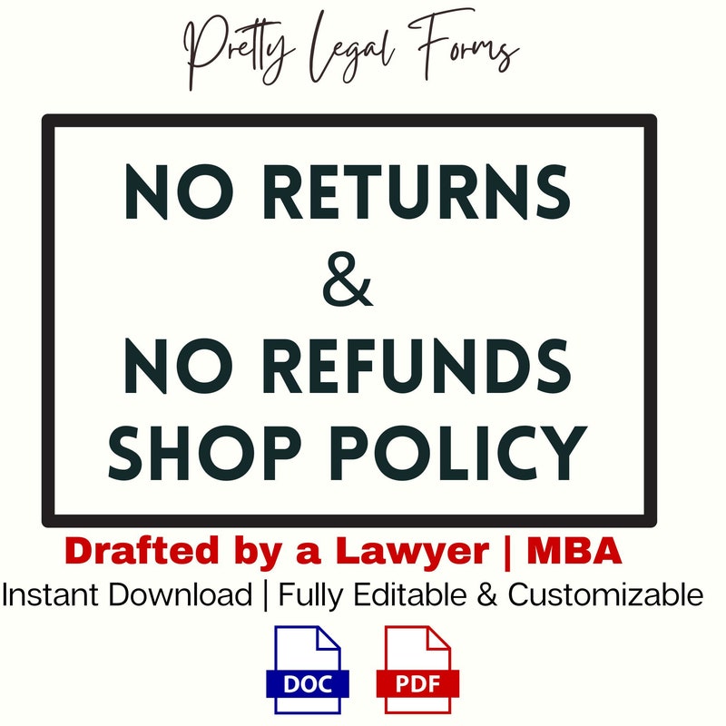 No Refunds Sign - Etsy