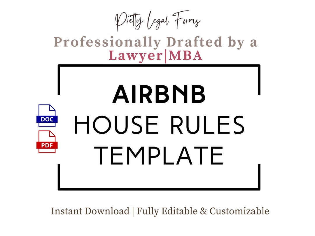 Airbnb House Rules Template, Airbnb Rules, VRBO House Rules, Airbnb Pet ...