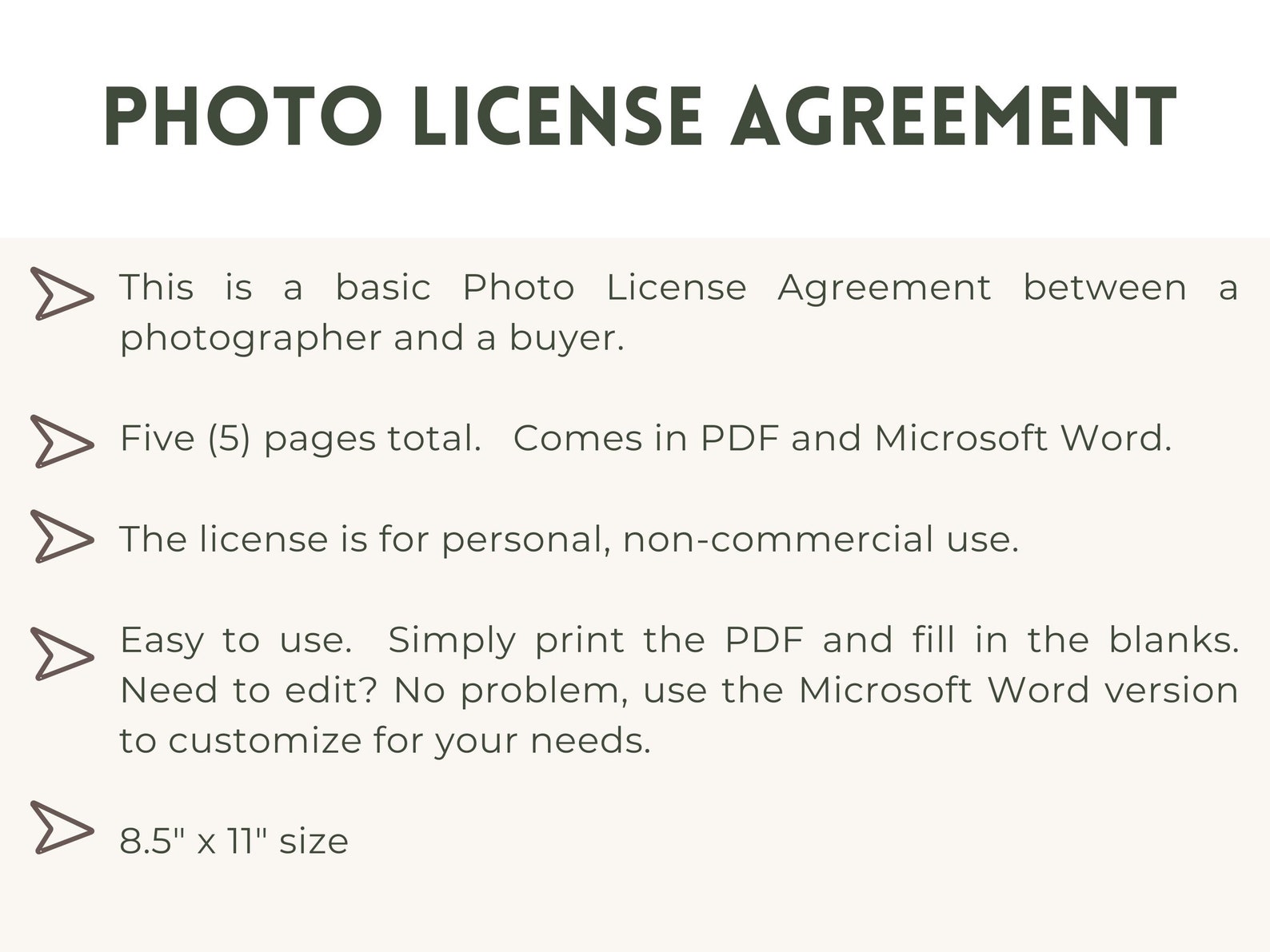 Photo License Agreement Contract Template | Digital Image License ...