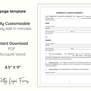 Commercial Cleaning Contract Template, Commercial Cleaning Service ...