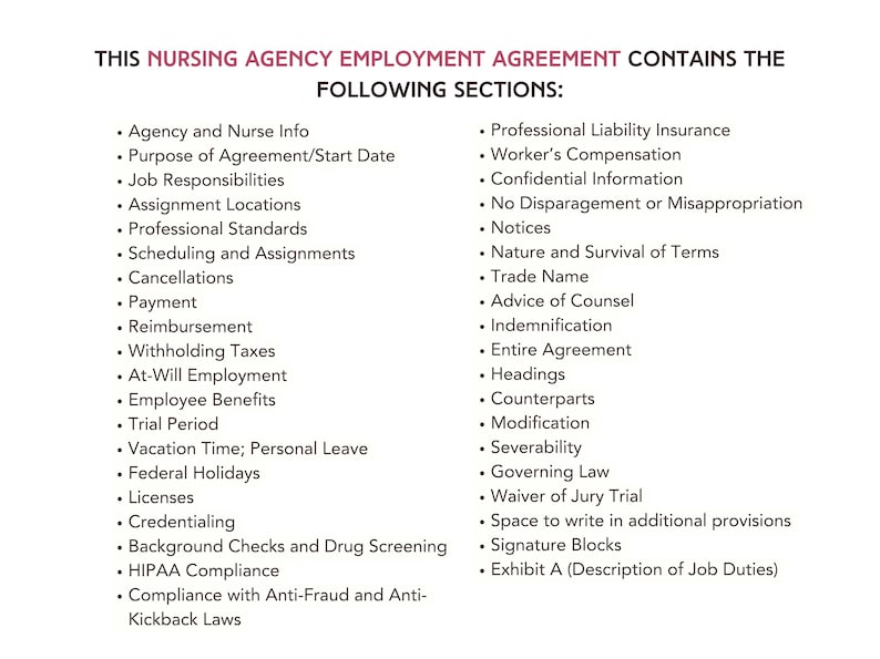 Nurse Agency Employment Agreement Nursing Agency Contract Template ...