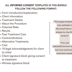 Aesthetic Injectables Consent Forms Bundle Medical Spa Forms Nurse ...