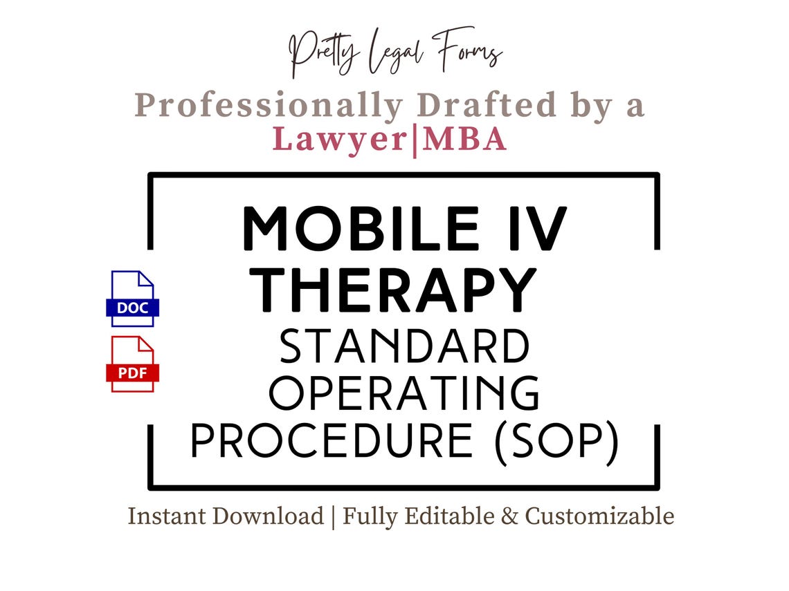 Mobile IV Therapy Protocol Mobile IV Vitamin Infusion SOP Template Iv ...