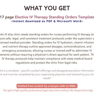 Elective IV Therapy Standing Order Template IV Infusion Protocol IV ...
