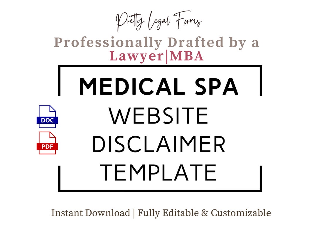 Med Spa Website Disclaimer Template, Legal Disclaimer for Medical Spa ...