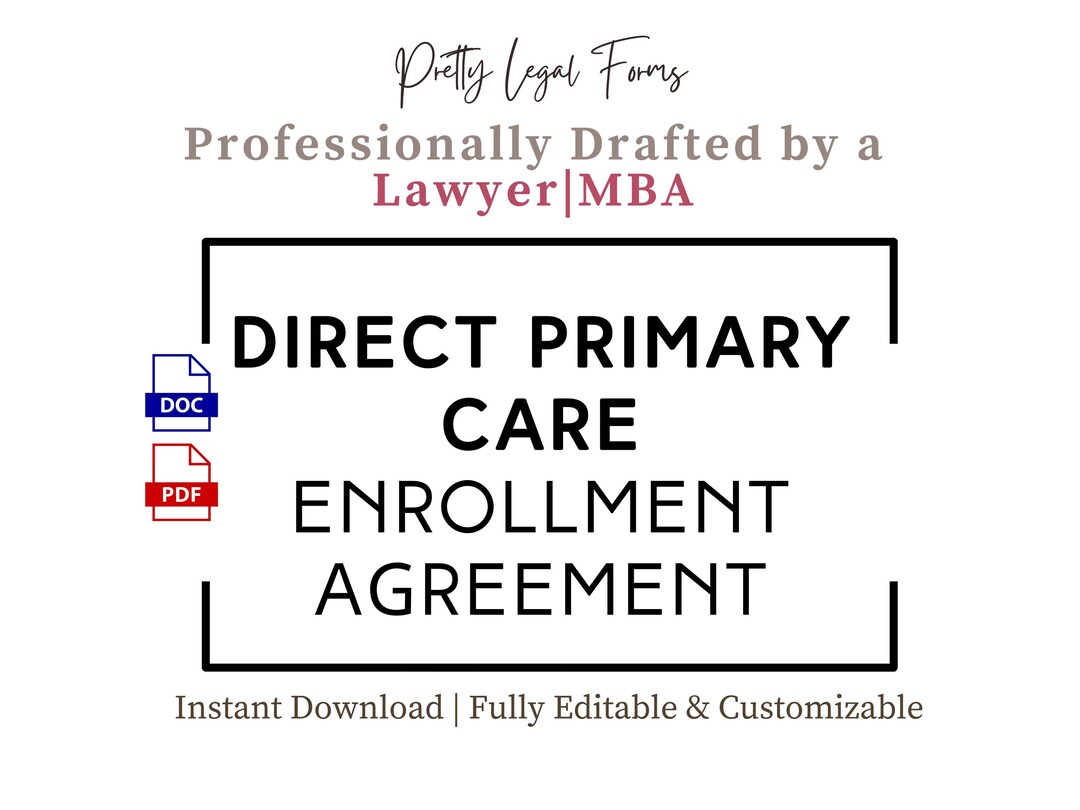 Direct Primary Care Enrollment Agreement Template | DPC Membership ...