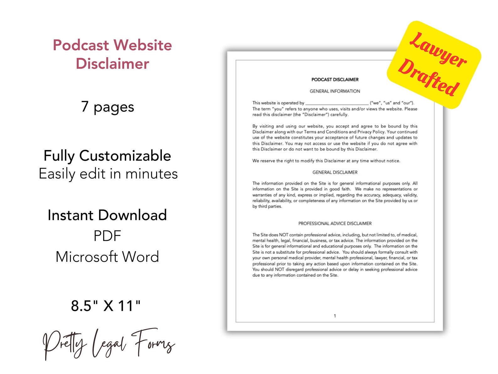 Podcast Disclaimer Template, Disclaimer for Podcaster Website ...