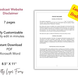 Podcast Disclaimer Template, Disclaimer for Podcaster Website ...