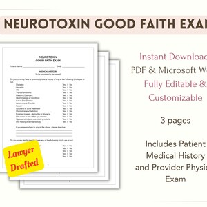 Botox Good Faith Exam, Neurotoxin GFE, Good Faith Medical Exam for ...