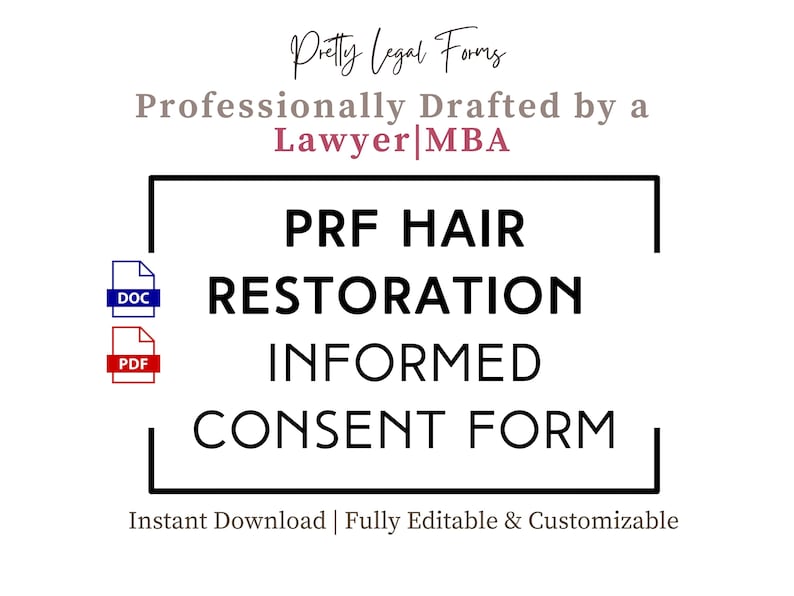 PRF Hair Restoration Consent Form Platelet Rich Fibrin Hair Injections ...