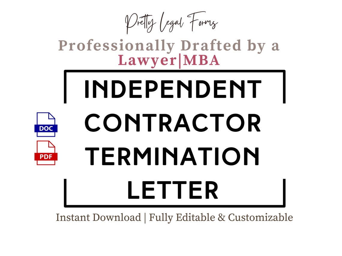 Independent Contractor Termination Letter Terminate Employment Letter ...