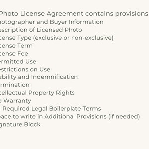 Photo License Agreement Contract Template | Digital Image License ...