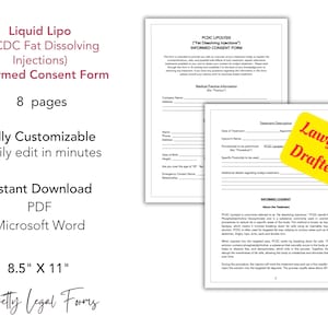 Liquid Lipo Informed Consent Fat Dissolving Shots Consent Template ...