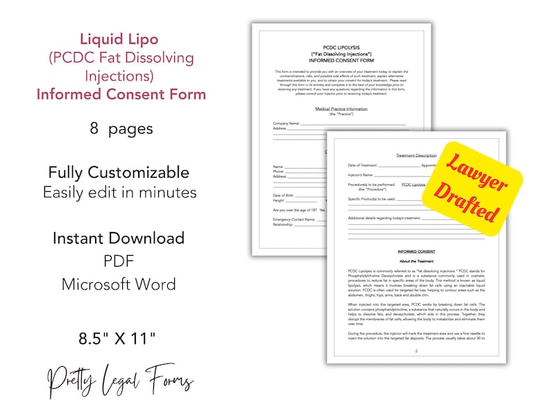 Liquid Lipo Informed Consent Fat Dissolving Shots Consent Template ...