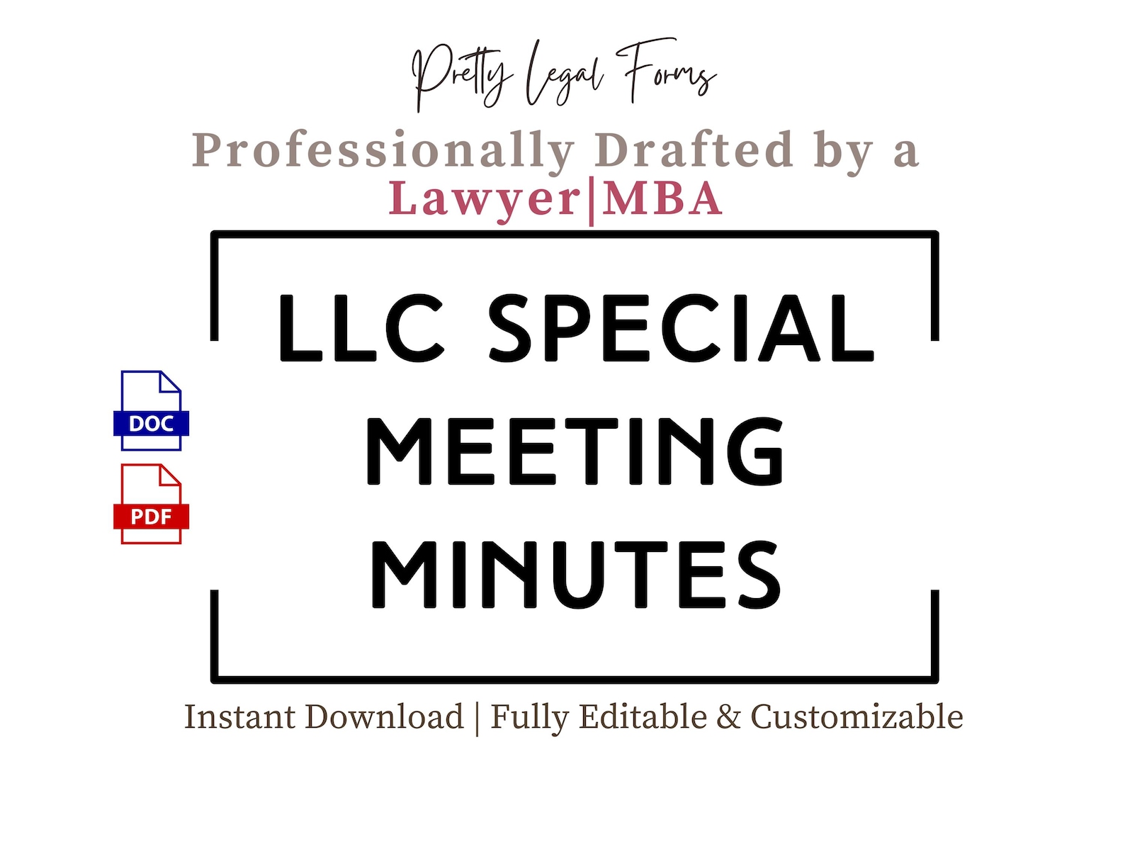 LLC Special Meeting Minutes Template Limited Liability Company Special ...
