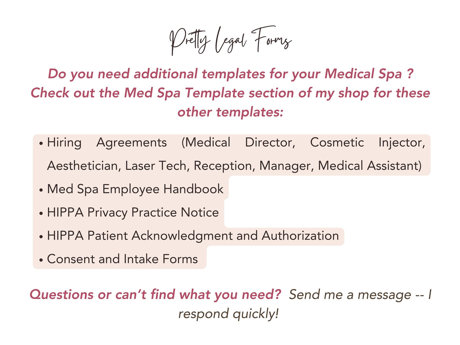 Medical Spa Policy Bundle, Med Spa Client Policies, Medical Spa ...
