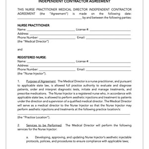 Nurse Practitioner Medical Director Contract NP Medical Director ...