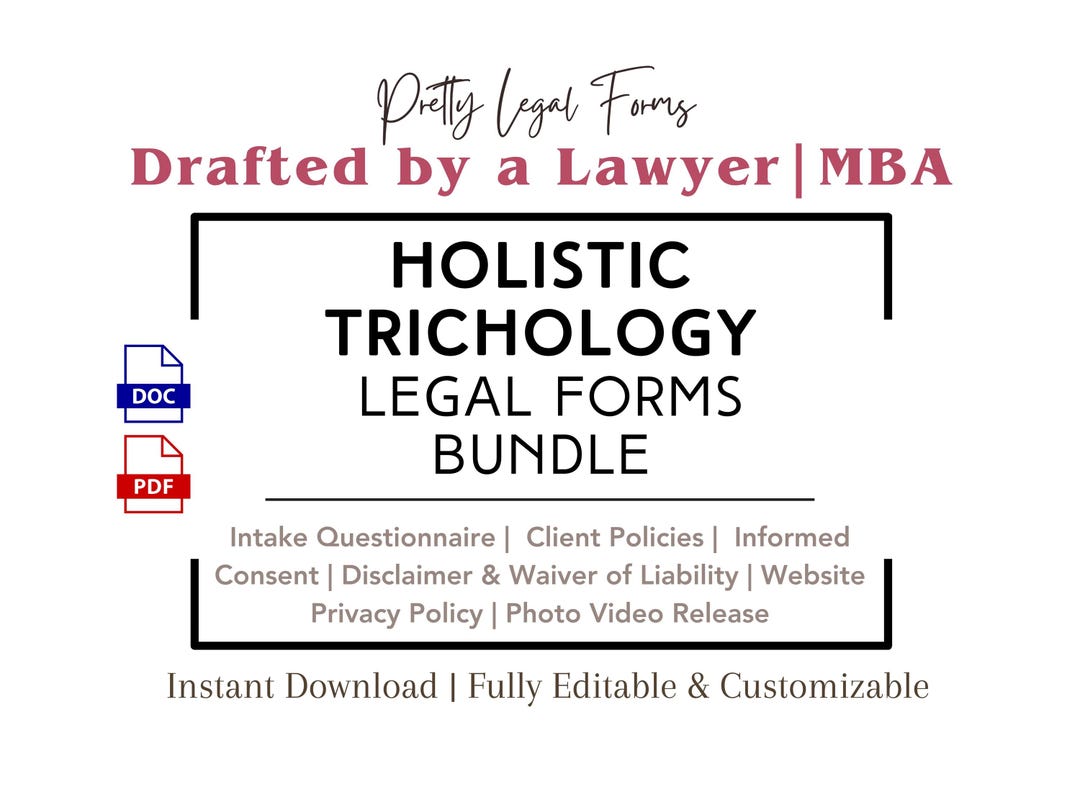 Holistic Trichology Forms Bundle Trichology Consent Waiver Policies ...