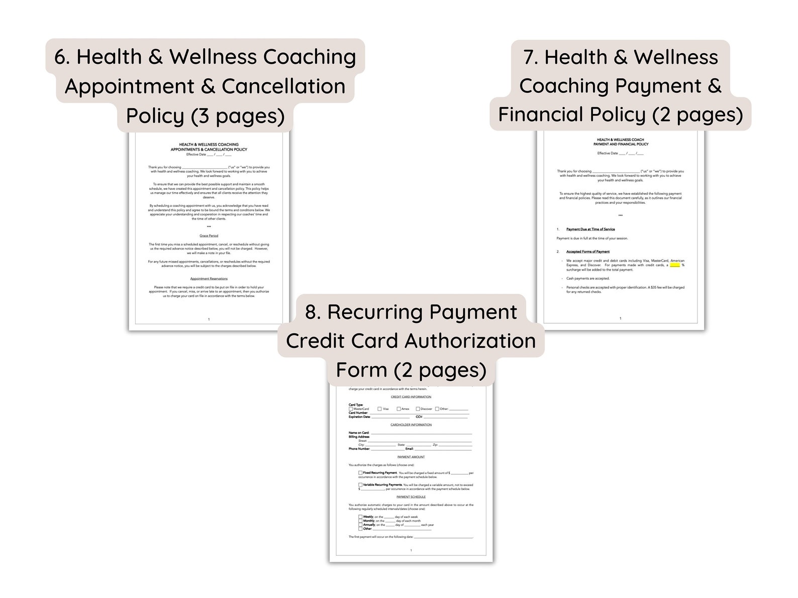 Wellness Coaching Forms Bundle Health Coach Template Bundle Holistic ...