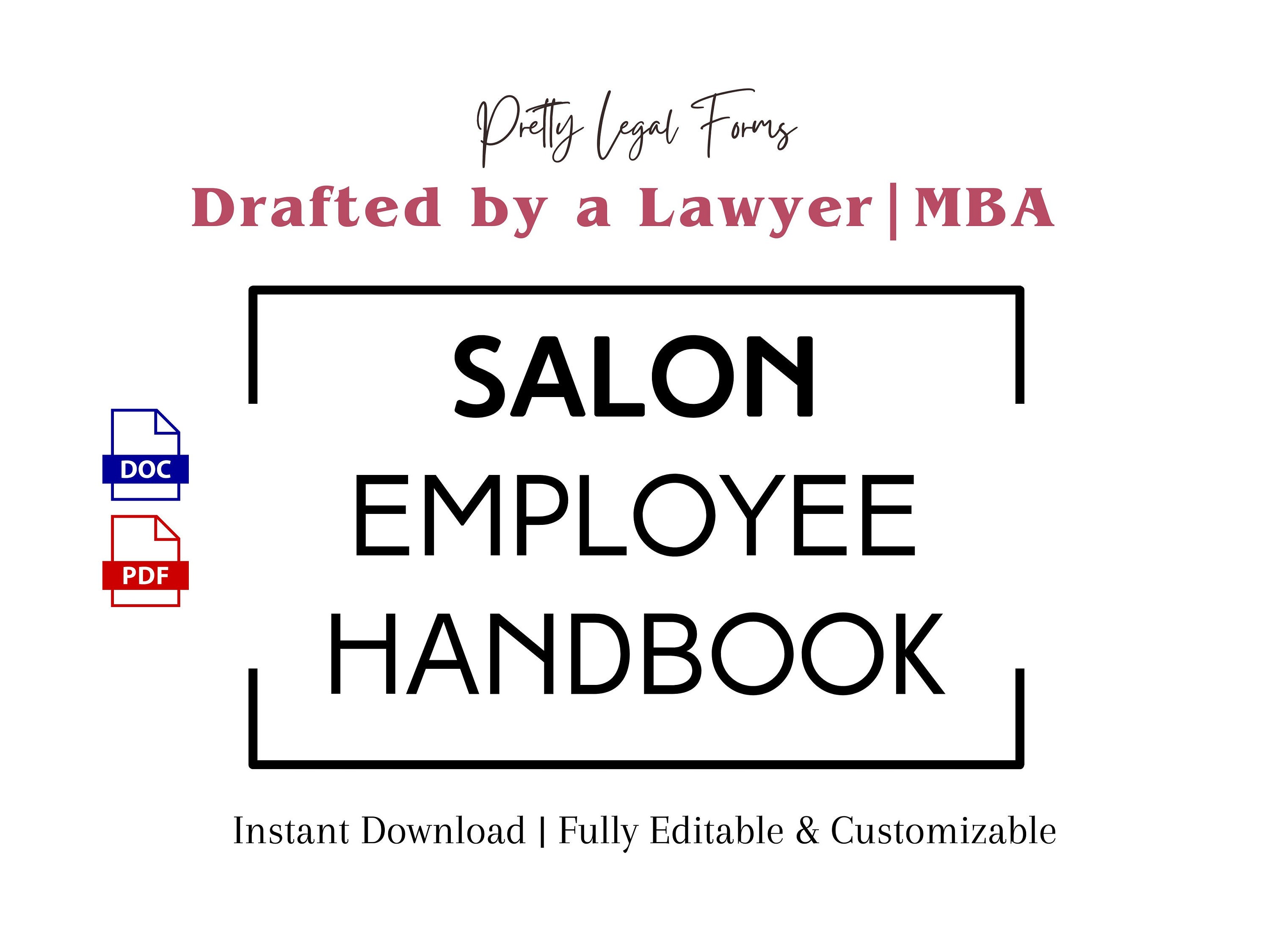 Salon Employee Handbook, Salon Employee Manual, Nail Salon Manual New ...