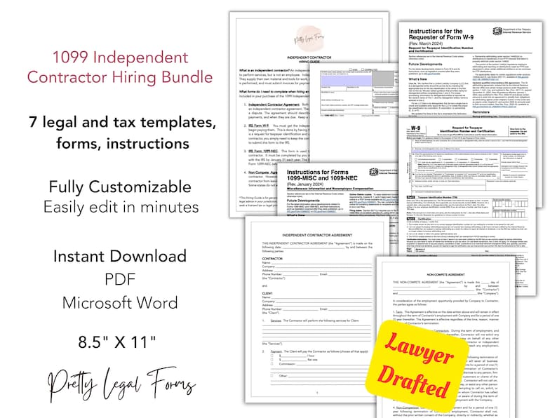 Independent Contractor Agreement 1099 Contract Template 1099 New Hire ...
