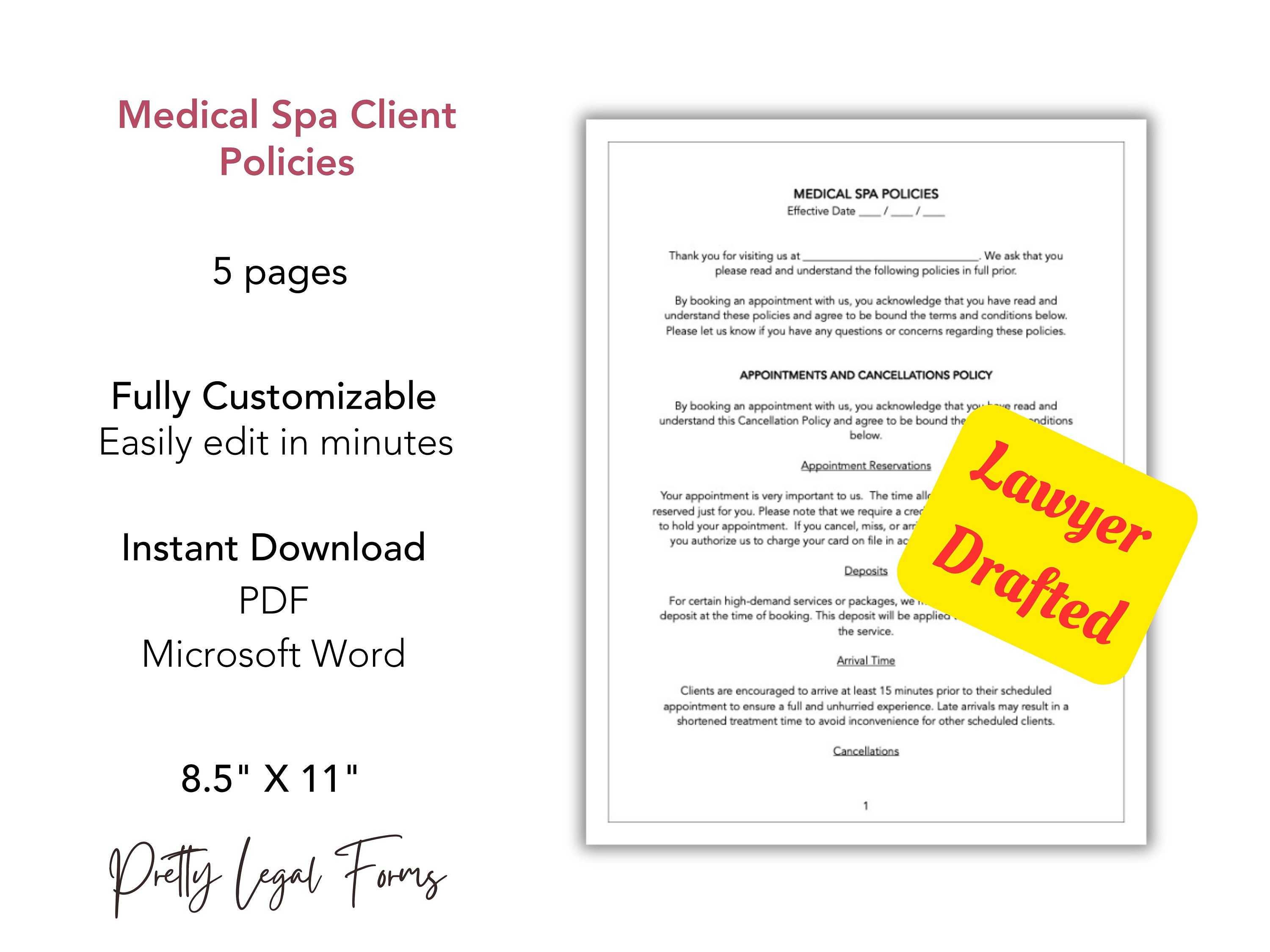 Medical Spa Policy Bundle, Med Spa Client Policies, Medical Spa ...