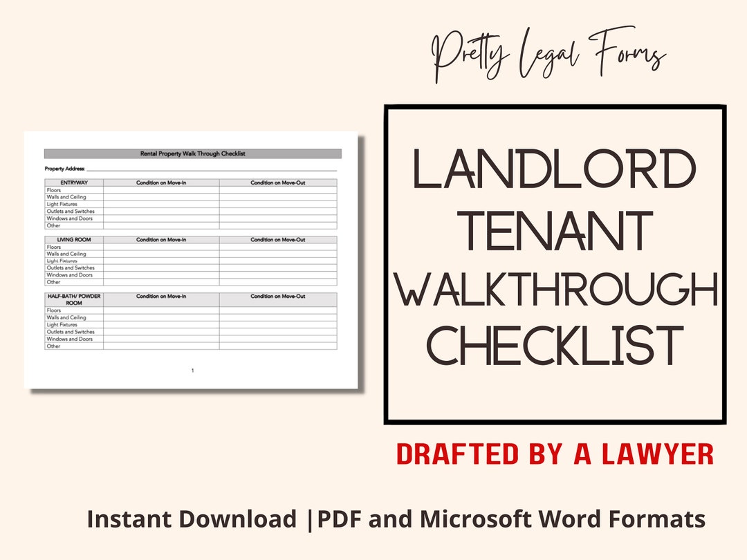Landlord Tenant Walkthrough Checklist, Property Inspection Checklist ... Landlord Tenant Walkthrough Checklist, Property Inspection Checklist ...