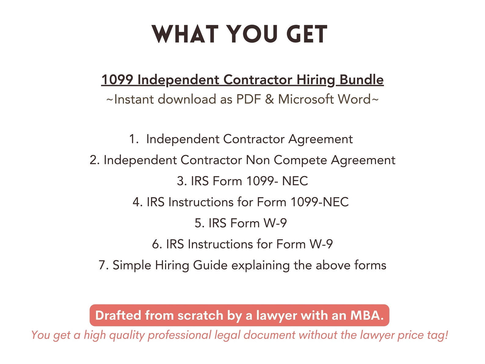 Independent Contractor Agreement 1099 Contract Template 1099 New Hire ...