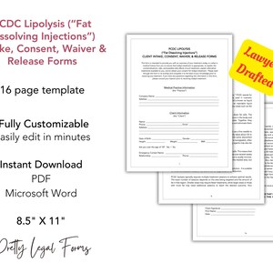 Fat Dissolving Shots Client Intake Forms PCDC Lipolysis Injections ...