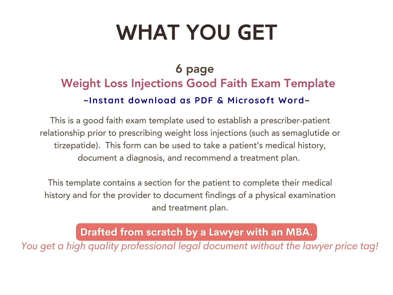 Weight Loss Injection Good Faith Exam Semaglutide Patient Intake Form ...