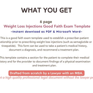 Weight Loss Injection Good Faith Exam Semaglutide Patient Intake Form ...