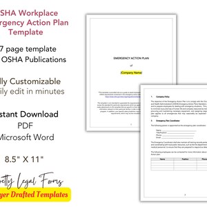OSHA Emergency Action Plan Template Medical Spa Safety Policy and ...