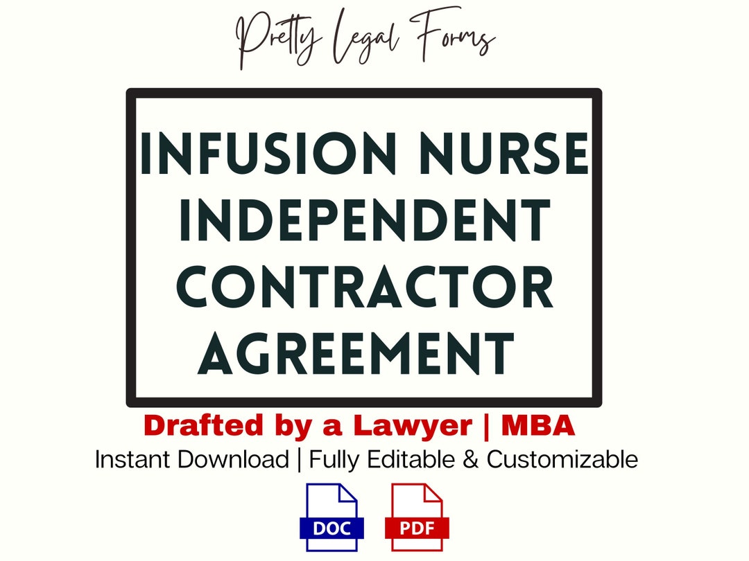 Infusion Nurse Independent Contractor Agreement IV Therapy Nurse 1099 ...