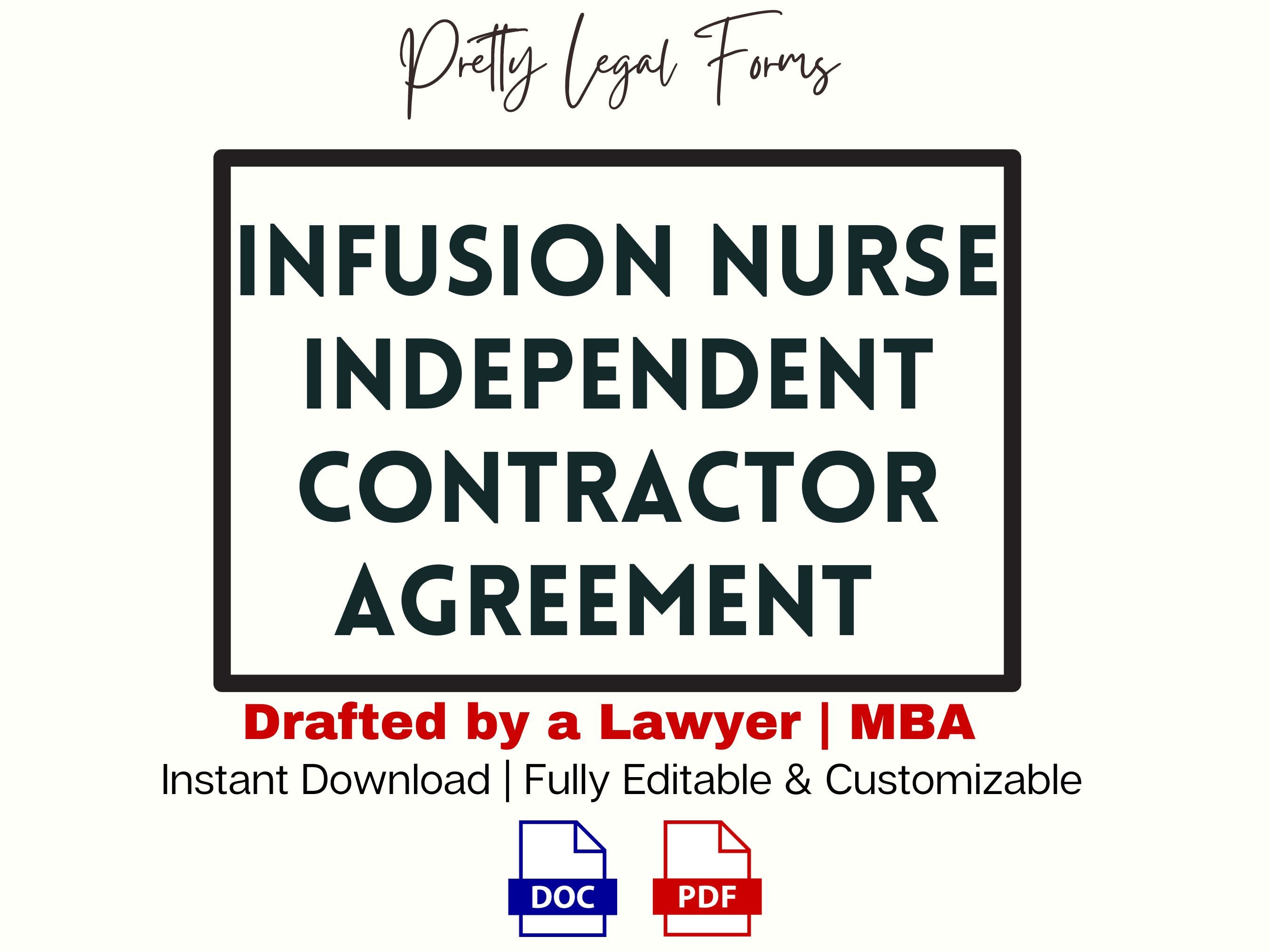Infusion Nurse Independent Contractor Agreement IV Therapy Nurse 1099 ...