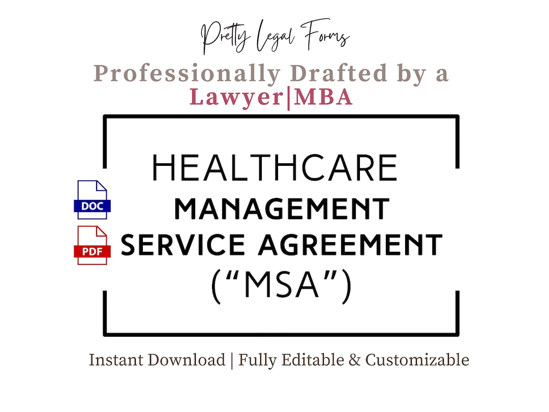 Healthcare Management Service Agreement Medical MSA Contract Template ...