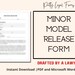 Minor Model Release Form, Photographer Child Model Release Form ...