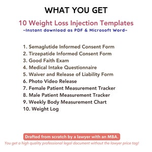 Weight Loss Injections Forms Bundle Semaglutide Templates Fat Loss ...