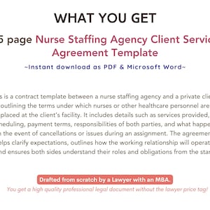 Nurse Staffing Agency Service Agreement Nursing Agency Client Contract ...