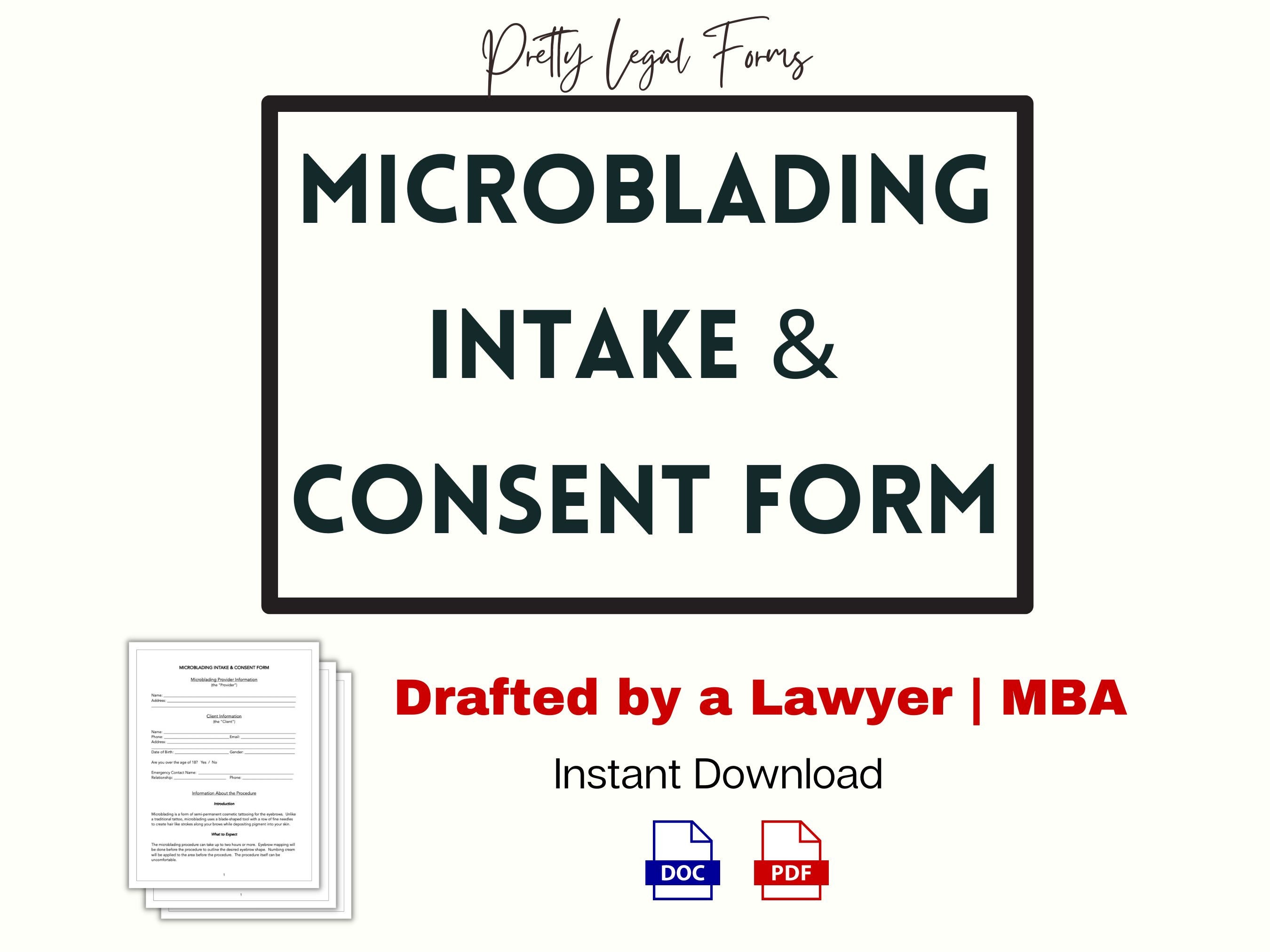 Microblading Client Intake and Consent Form Microblading Release and ...