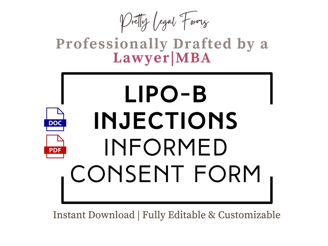 Lipotropic B Injection Informed Consent Form Lipo B Consent Template ...