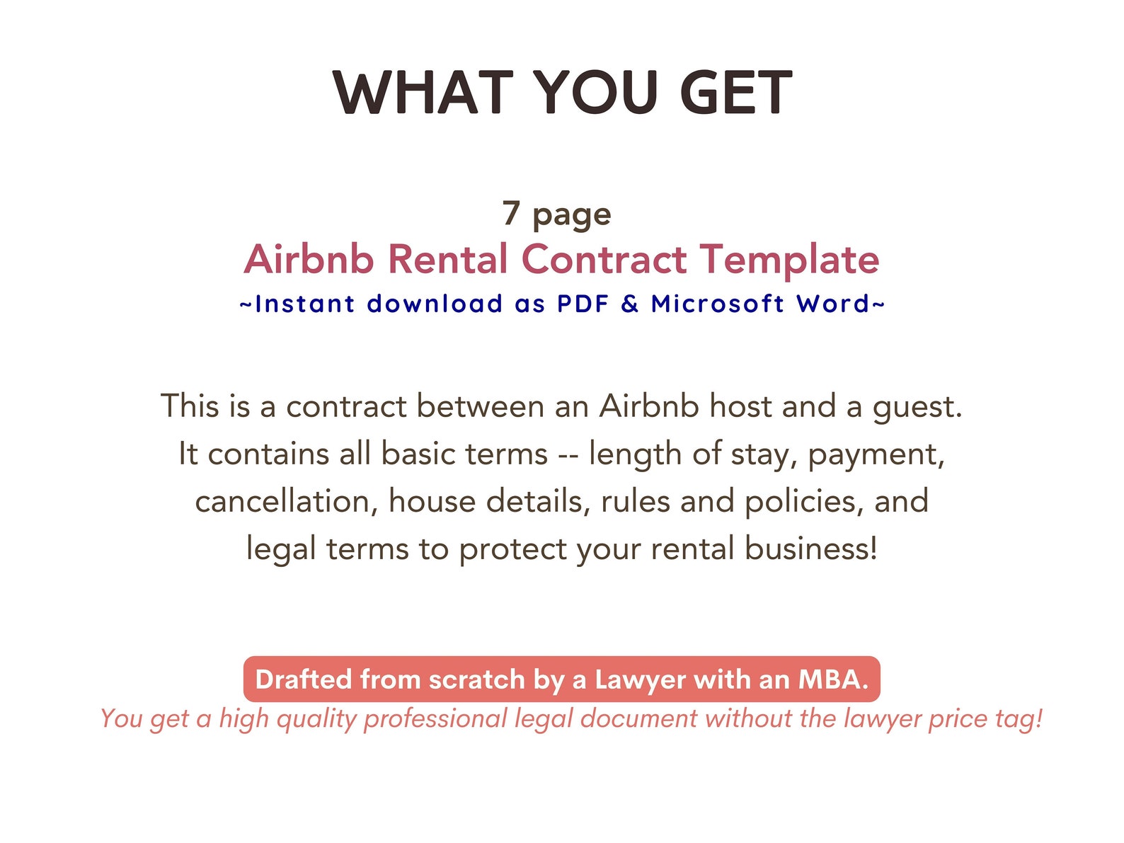 Airbnb Rental Contract Template, Airbnb Contract, Airbnb Lease ...