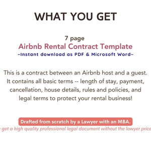 Airbnb Rental Contract Template, Airbnb Contract, Airbnb Lease ...