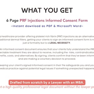 PRF Injections Informed Consent Platelet Rich Fibrin Injectables ...