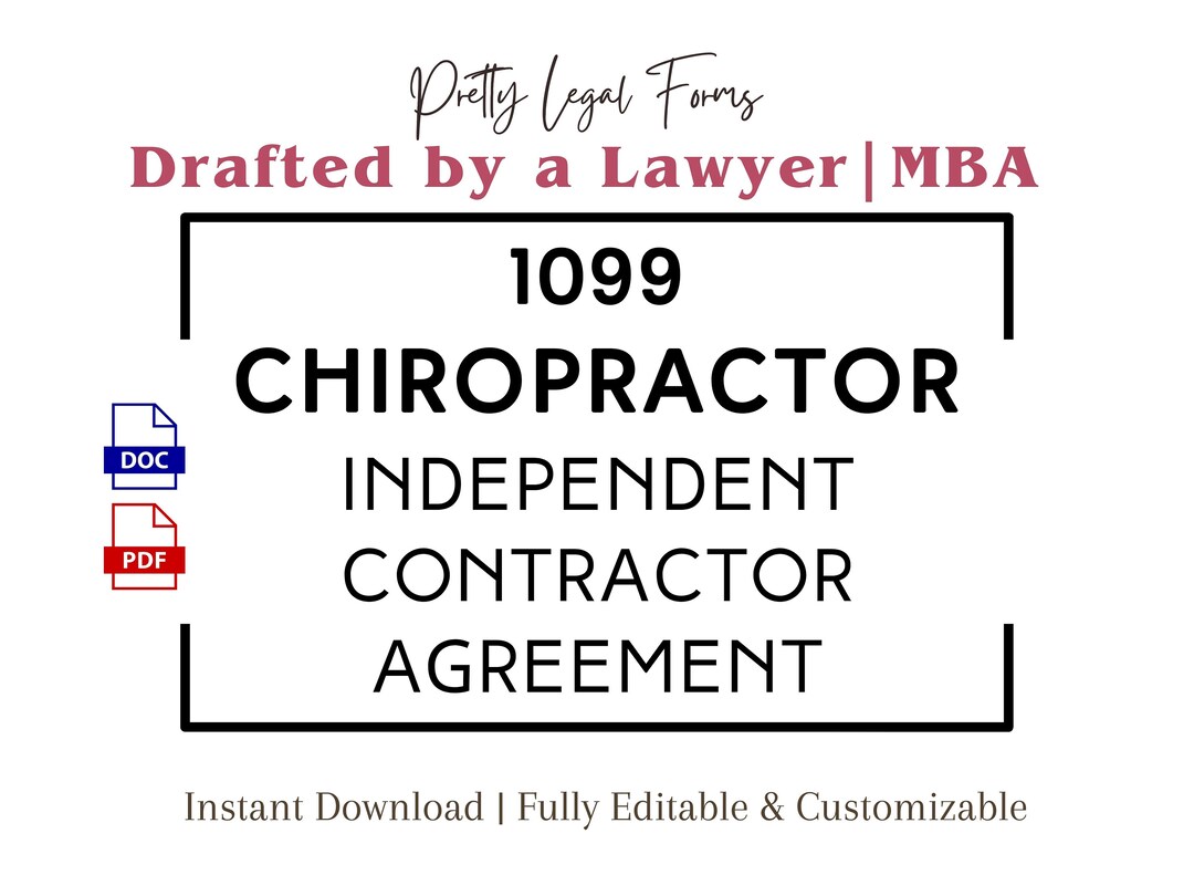 Chiropractor Independent Contractor Agreement, 1099 Chiropractor ...
