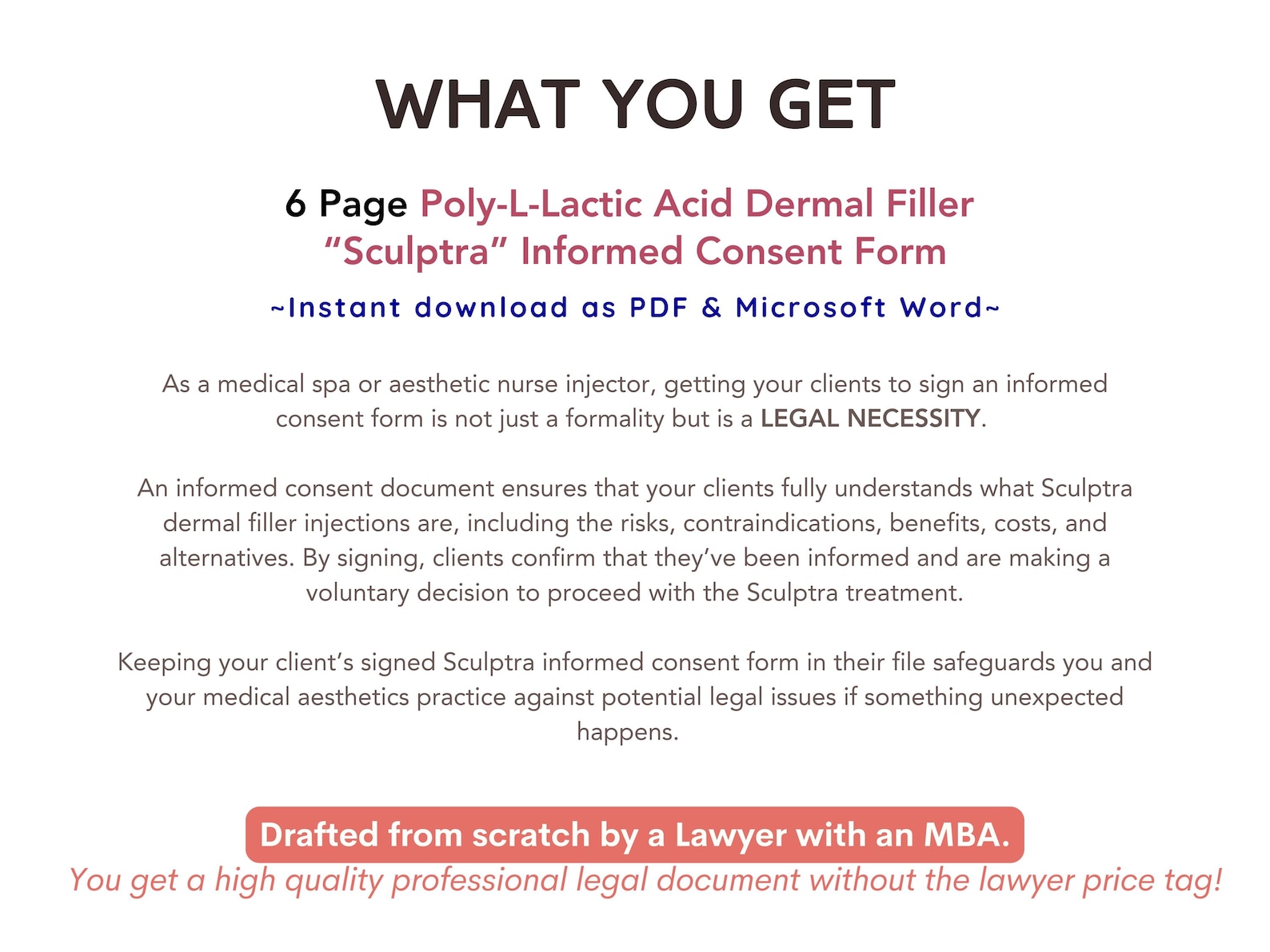 Sculptra Informed Consent Form Dermal Filler Consent Template Medical ...