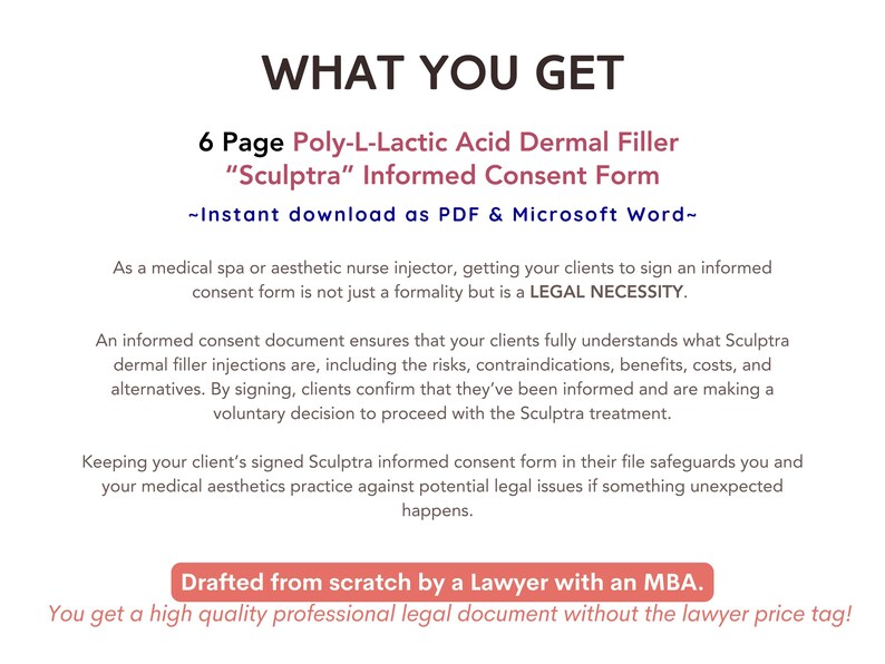 Sculptra Informed Consent Form Dermal Filler Consent Template Medical ...