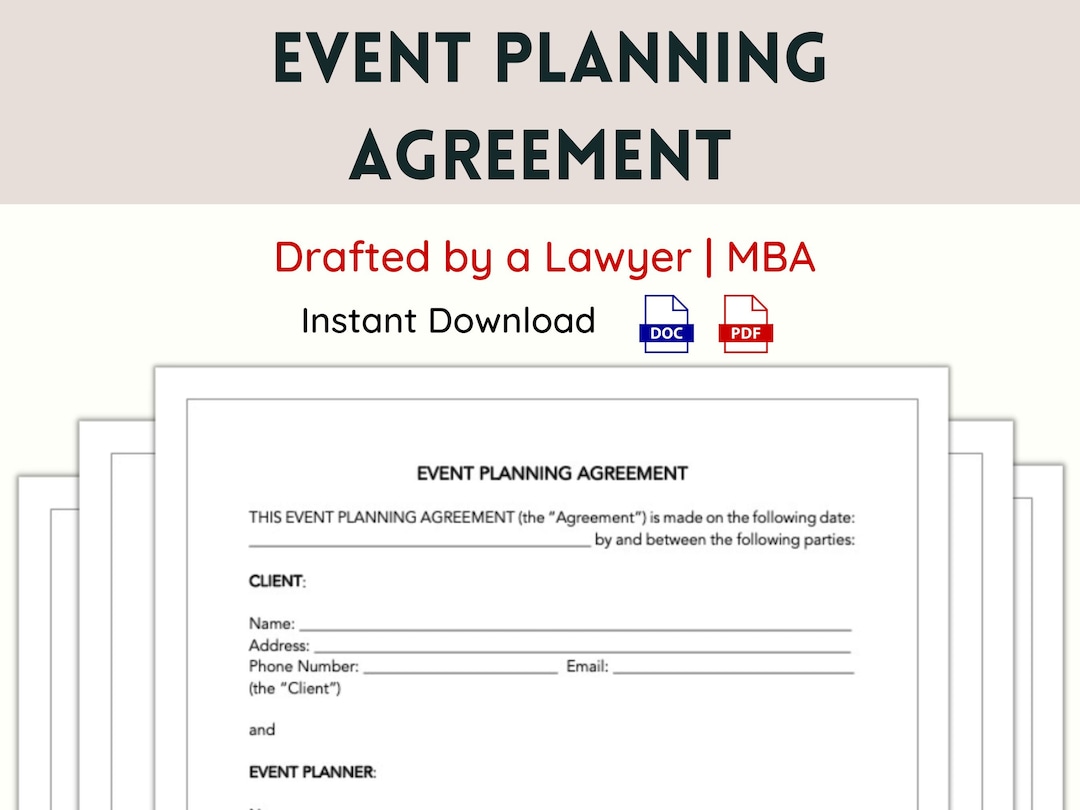 Event Planner Contract Template, Event Planning Agreement, Wedding ...