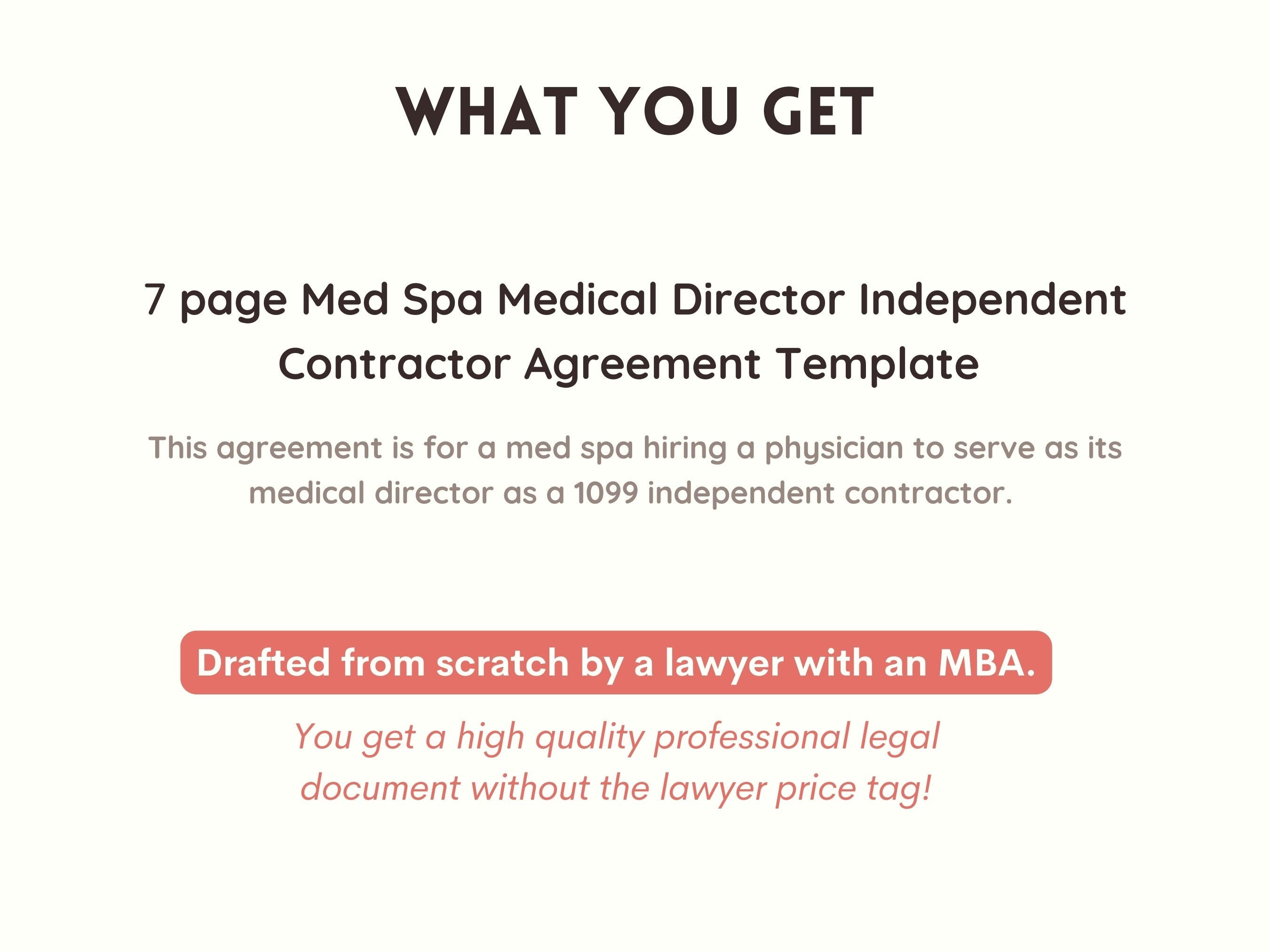 Medical Director Independent Contractor Agreement Med Spa Medical ...