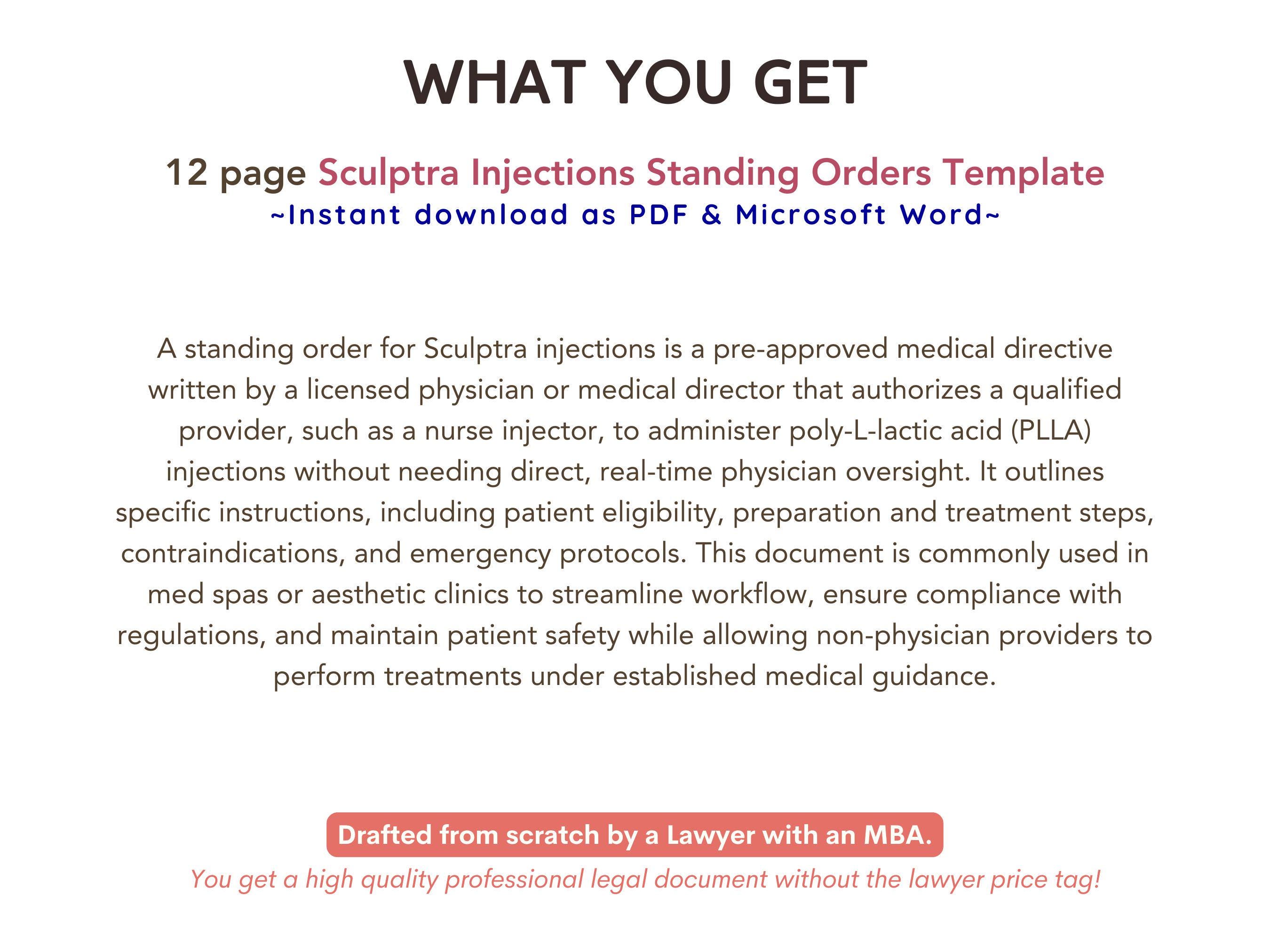 Sculptra Standing Order Template Sculptra Injection Protocol Medical ...